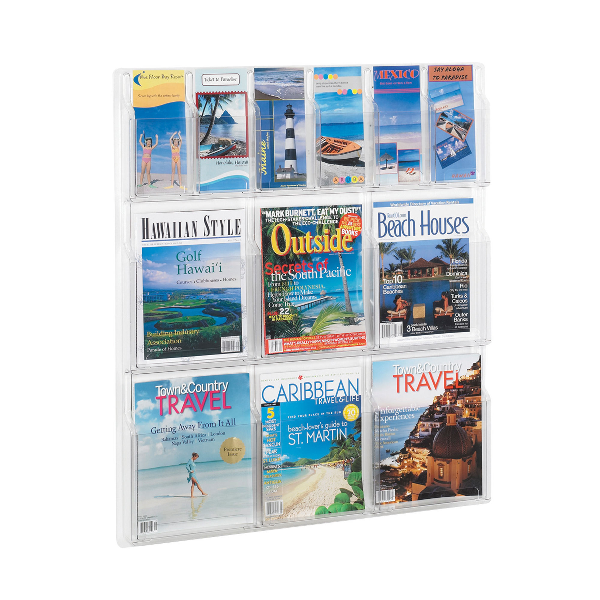 Crystal Clear Wall Mounted Leaflet Dispensers | 12 x A5 | WL09-WL229