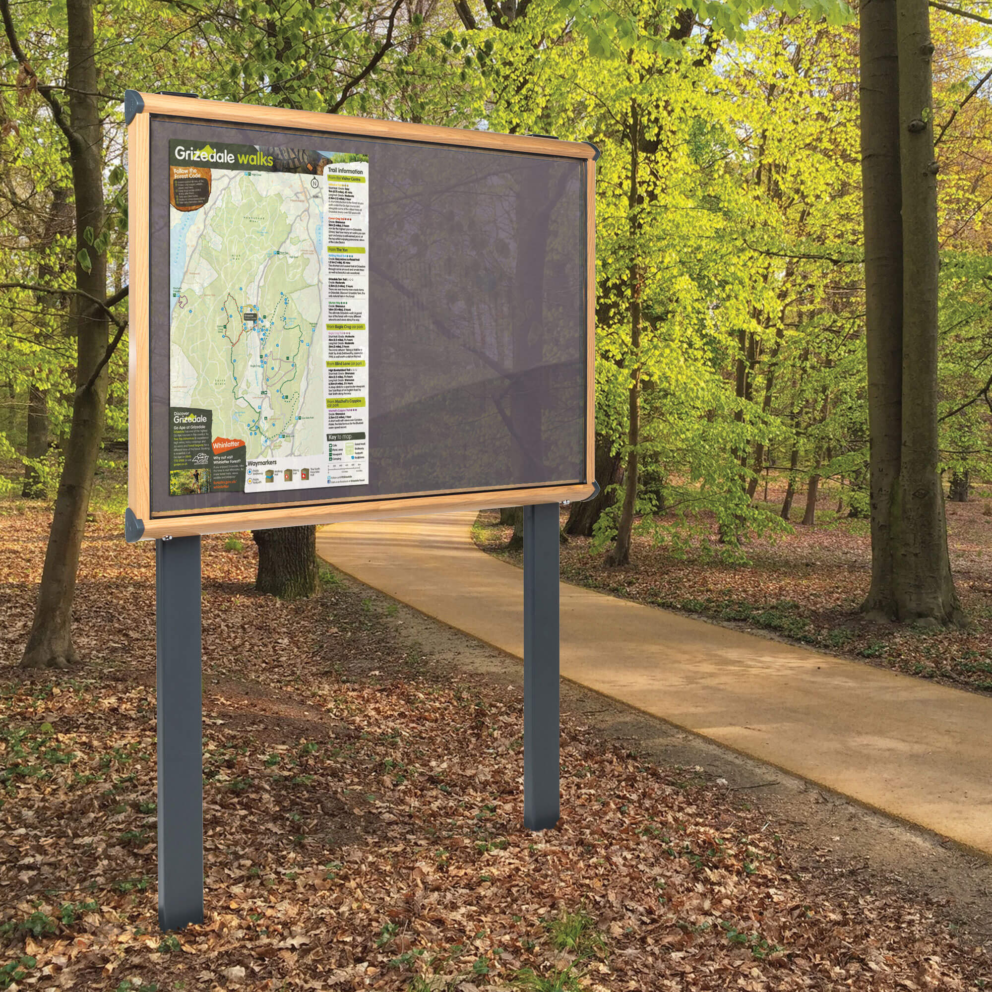 Post Mounted Outdoor Lockable Noticeboard | Wonderwall Products Ltd