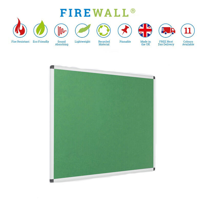 Fire Resistant Noticeboard with Silver Aluminium Frame | Wonderwall ...