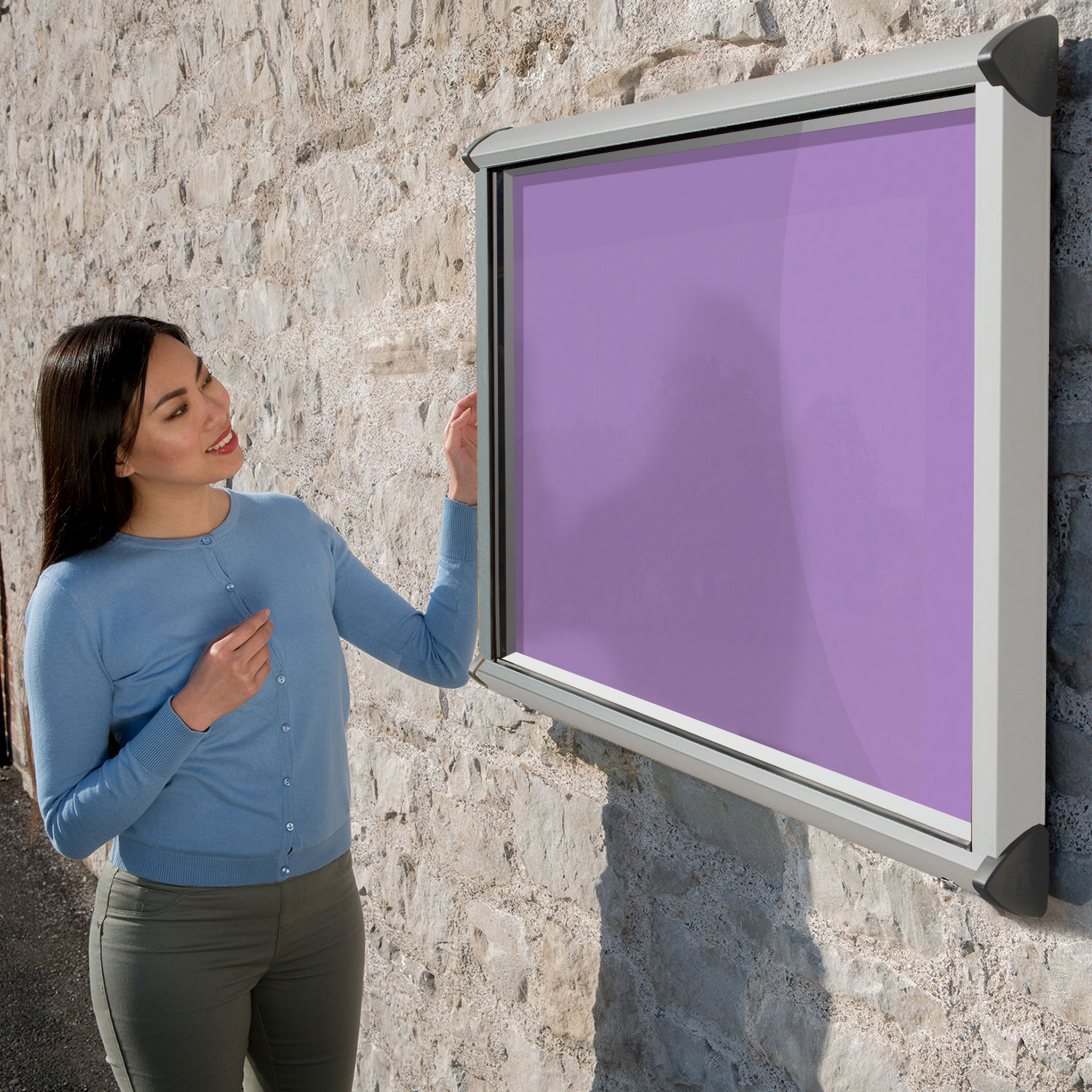External Lockable Noticeboard with Aluminium Frame | Wonderwall Products