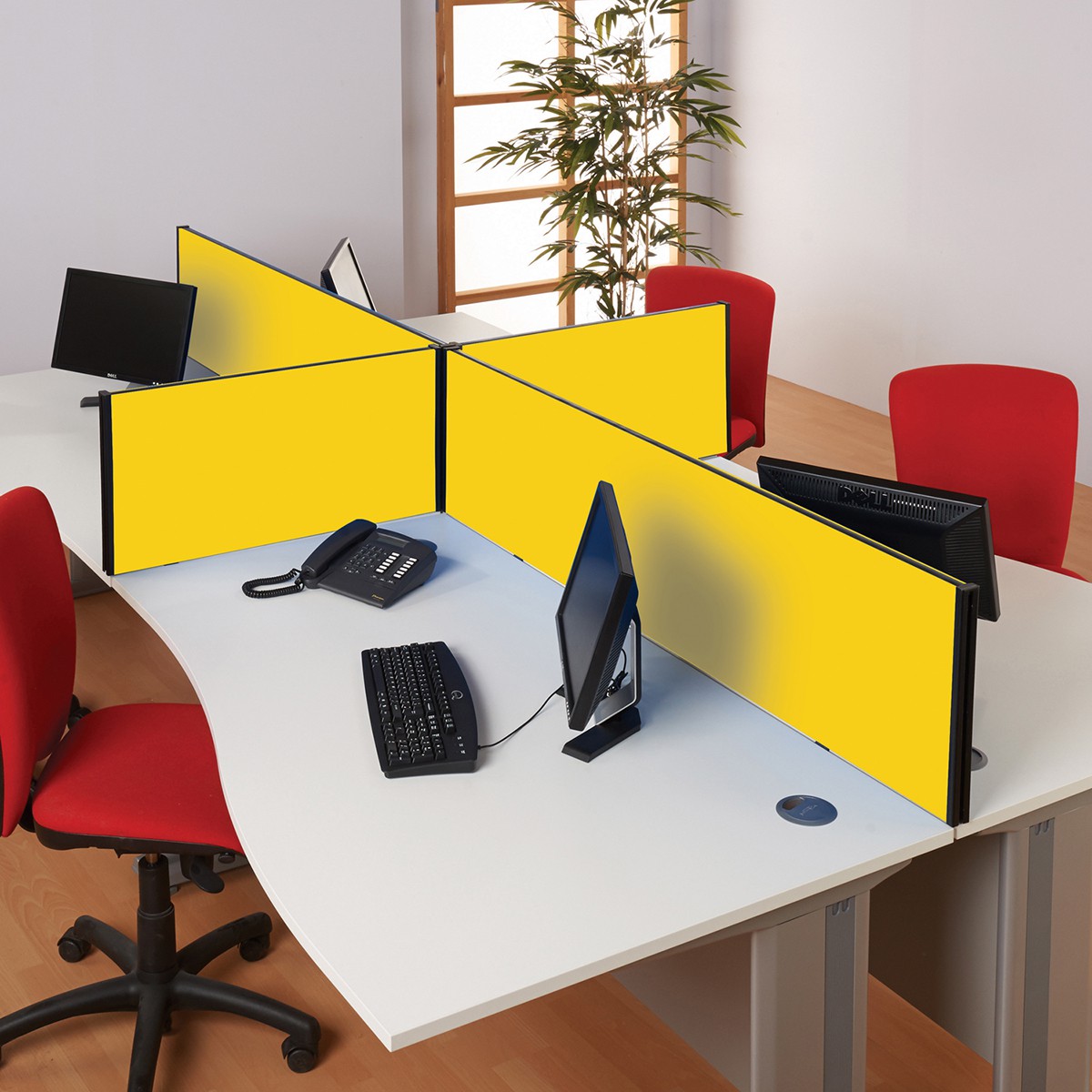 Classic Desk Screen - Loop Nylon | 400 (H) x 1800 (W) | Yellow | Black ...