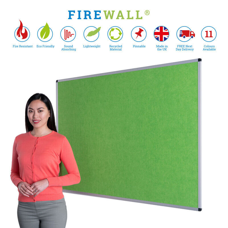 Fire Resistant Noticeboard with Silver Aluminium Frame | Wonderwall ...