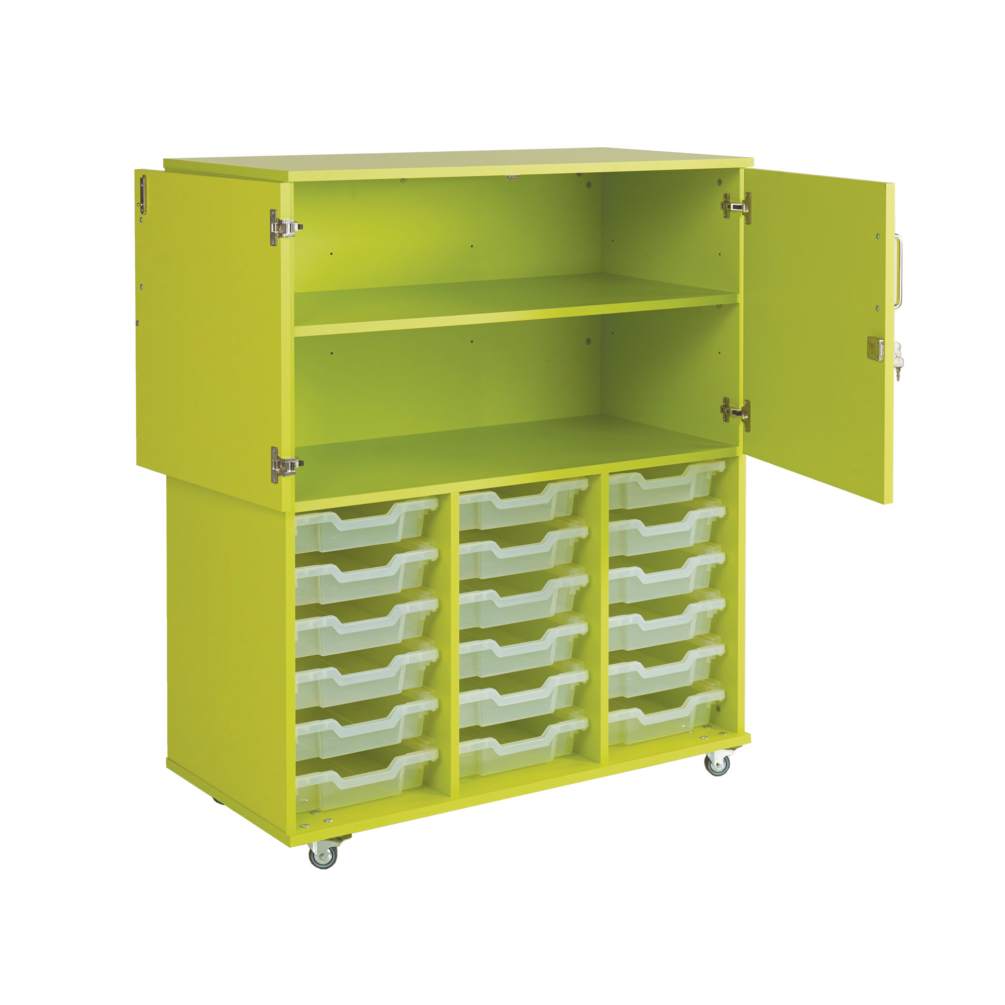 Colourbox Medium School Cabinet with Shallow Trays and Doors ...