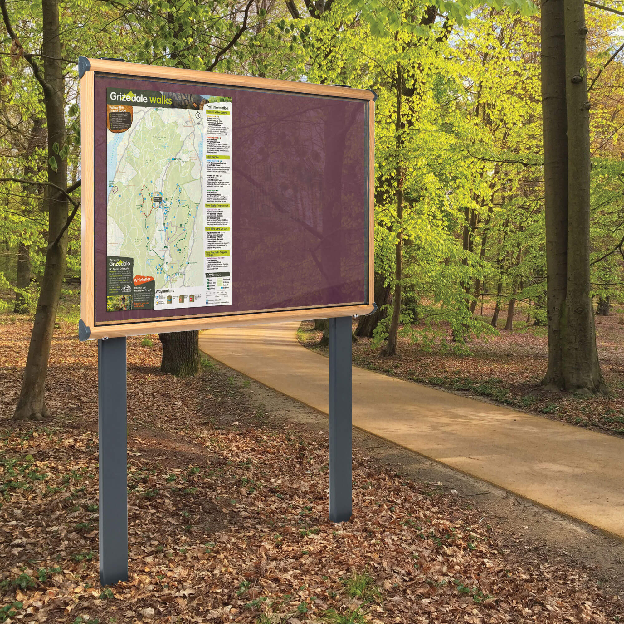 Post Mounted Outdoor Lockable Noticeboard | Wonderwall Products Ltd