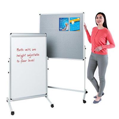 Height Adjustable Double-Sided Mobile Notice Board | Wonderwall Products