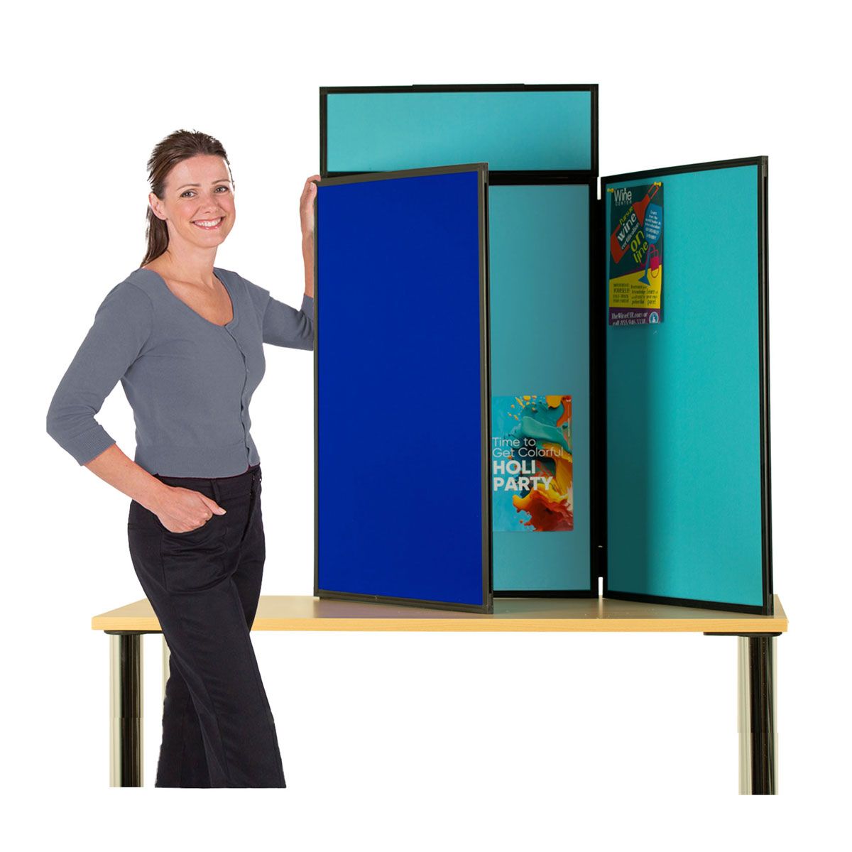 Portrait Tabletop Display Kit Royal Blue / Cyan | Portrait | WD45-WFTPB/RC
