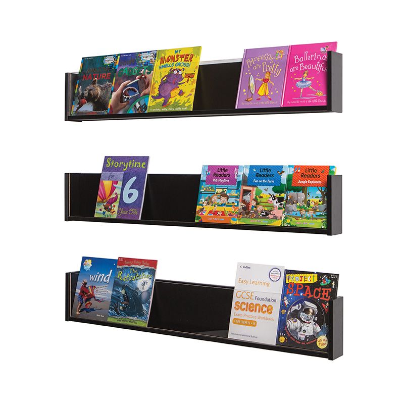 Shelf Style Wall Mounted Literature Display | Black | Pack of 3 | WL18 ...