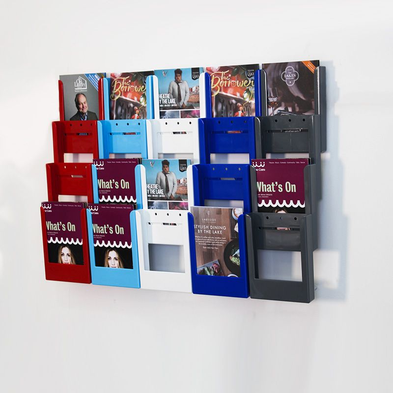 Expanda-Stand™ Leaflet Display - Coloured PVC Pockets | Style 12 - 4 x ...