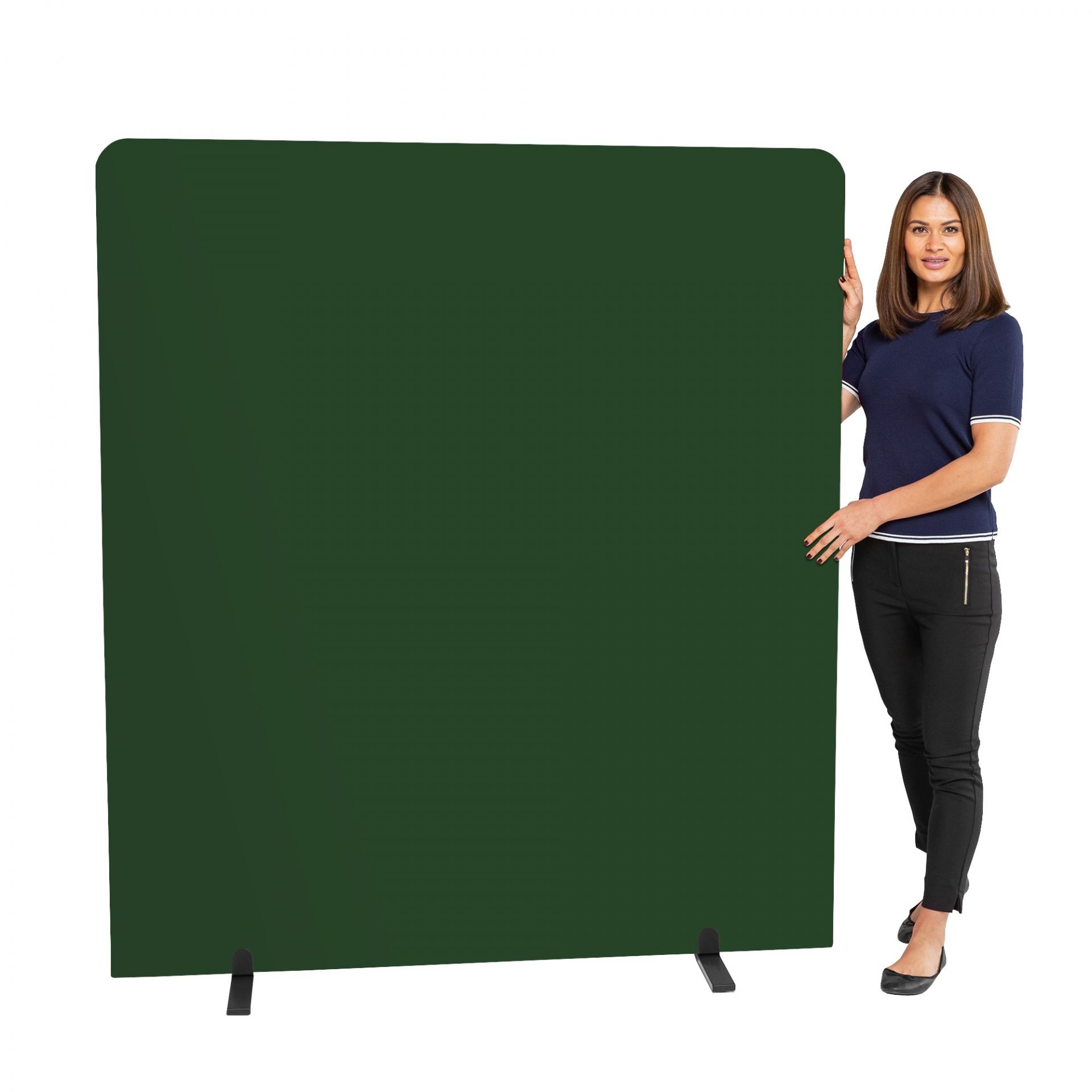 Curved Divider Partition Screen - Emerald Green Loop Nylon Cloth -180 x ...