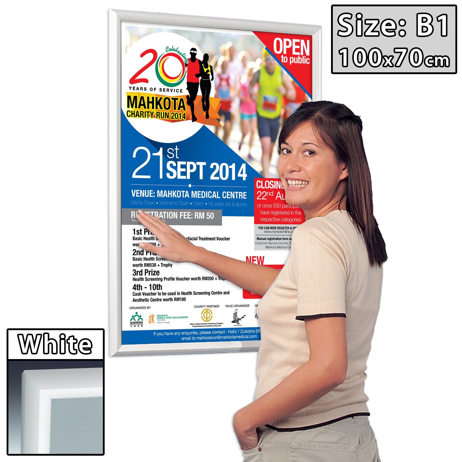 Shield Poster Frames | B1 - (H) 1000 x (W) 700mm | White | WP27-LD2097/WH