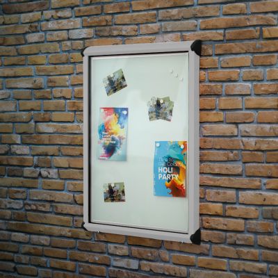 Outdoor Lockable Magnetic Whiteboard with Coloured Frame | 18 x A4 - (H ...